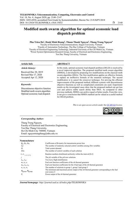 Modified Moth Swarm Algorithm For Optimal Economic Load Dispatch