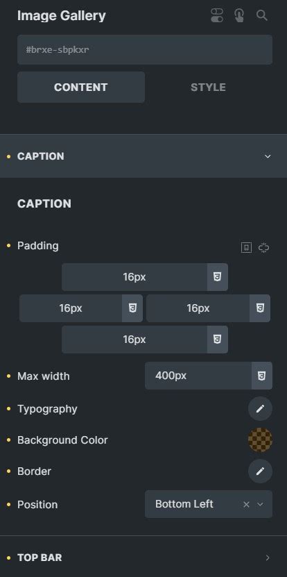 implemented option to add caption and description in gallery lightbox
