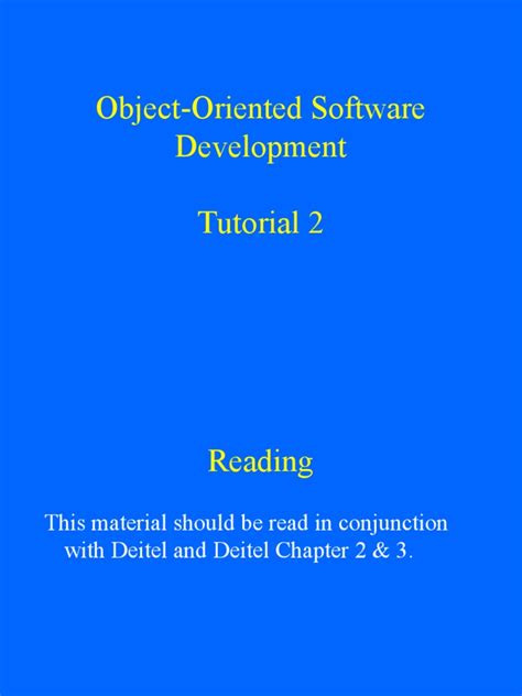 Object Oriented Software Development Tutorial 2 Pdf Data Type
