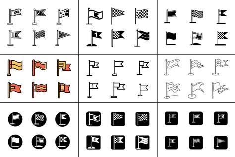 Flag Set Icons Vector Art Icons And Graphics For Free Download