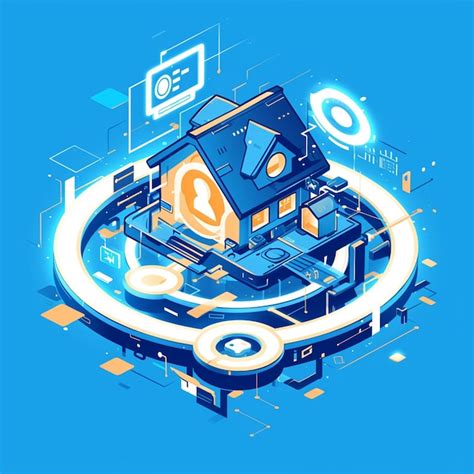 Premium Vector Smart Home Hub With Integrated Security System