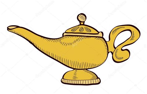 Isolé Dessin Animé Lampe Aladdin Image Vectorielle Par Igordudas