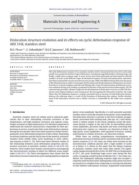 Dislocation Structure Evolution And Its Effects On Cyclic Deformation