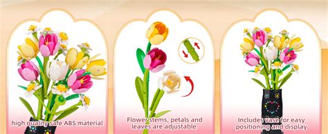 Flower Bouquet Building Set With Vase1250pcs Diy Building Blocks