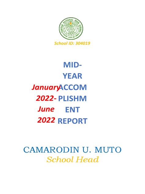 Mid Year Accomplishment Report Pdf Cognition Evaluation