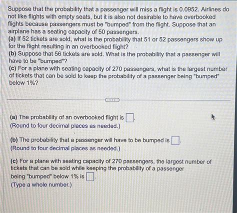 Solved Suppose That The Probability That A Passenger Will