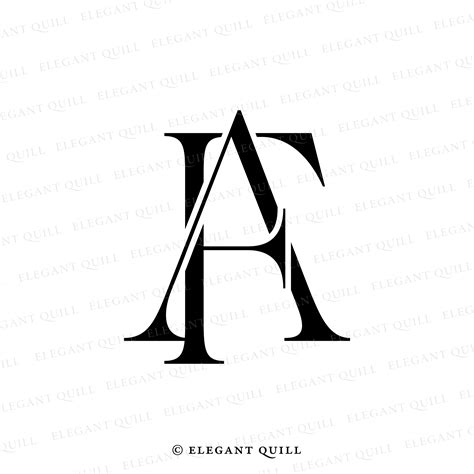 Monogram Af Initials Logo Elegant Quill