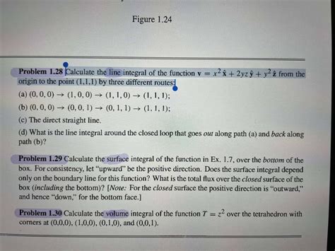 solved figure 1 24 problem 1 28 calculate the line integral