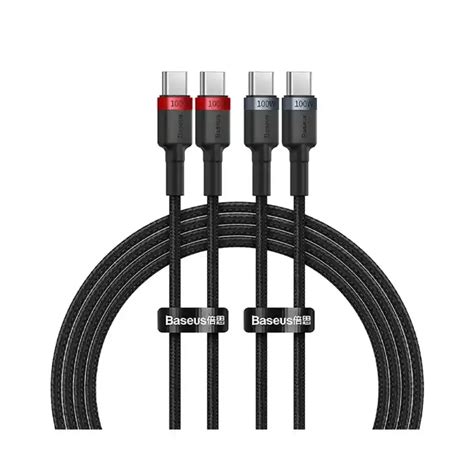 قیمت کابل شارژ Type C To Type C باسئوس مدل Cafule Series با طول 1 متر 100 وات 2عددی