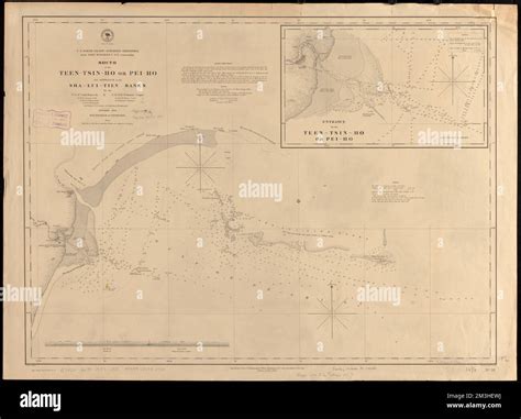 Mouth Of The Teen Tsin Ho Or Pei Ho And Approach To The Sha Lui Tien Banks Nautical Charts