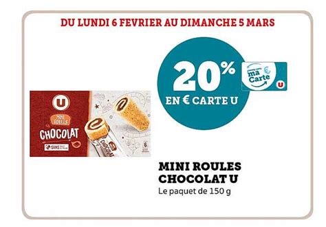 Promo Mini Roulés Chocolat U chez U Express iCatalogue fr
