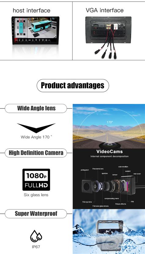 Wireless RV Trailer Vehicle Side View Cameras System DC12V DC24V IP68