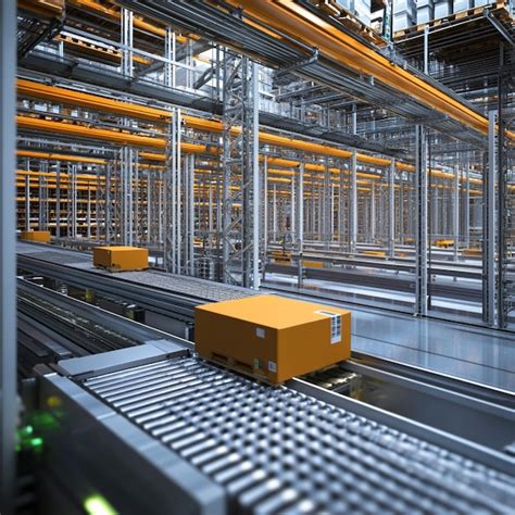 A Smart Warehouse With Automated Sorting And Storage Systems Premium Ai Generated Image