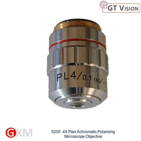 4x Plan Achromatic Polarising Microscope Objective 0250 Gxm Gt Vision
