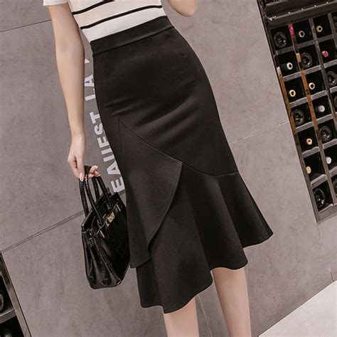 現貨速發魚尾半身裙女 荷葉邊中長款包臀裙子潮 2021春夏新款高腰顯瘦彈力裙子 蝦皮購物