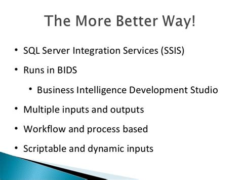 Managing Etl With Microsoft Sql Server Integration Services