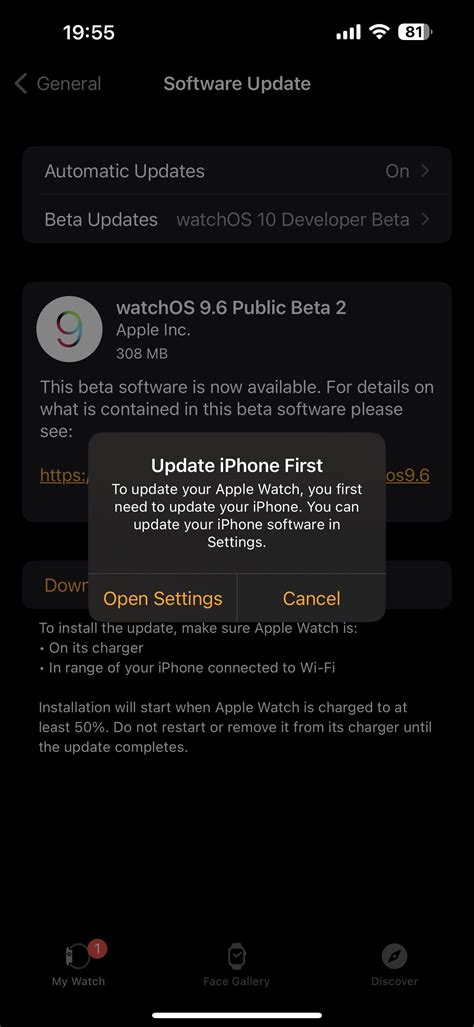 Phone Needs Updating But Is Already On 165 Rwatchos