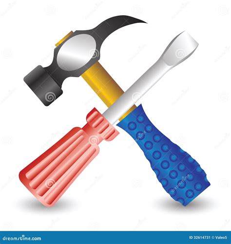 Hammer Und Schraubenzieher Vektor Abbildung Illustration Von Konzept 32614731