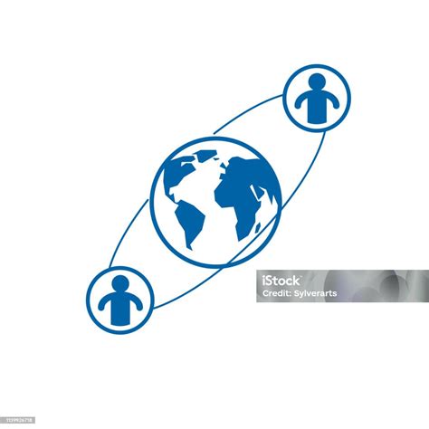 세계와 사람 창조적 인 독특한 벡터 기호는 다른 아이콘으로 만들었습니다 시스템 및 소셜 매트릭스 기호입니다 사람과 인류는 서로 상호 작용 한다 개념에 대한 스톡 벡터 아트
