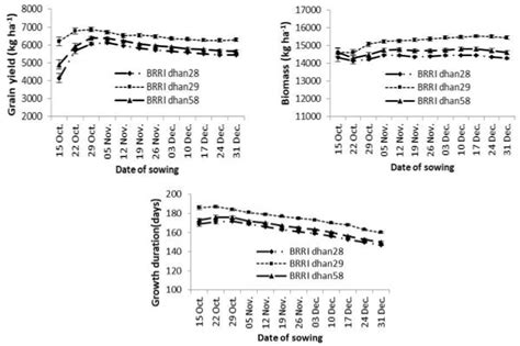 Date Of Sowing Effects On Grain Yield Biomass And Growth Duration For