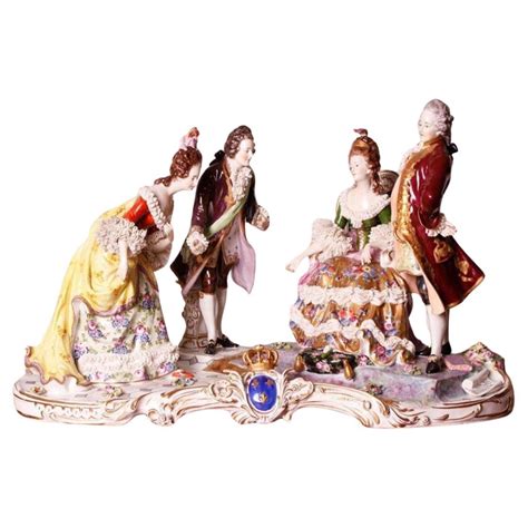 Original 19th Century Museum Quality Dresden Figural Couples Porcelain