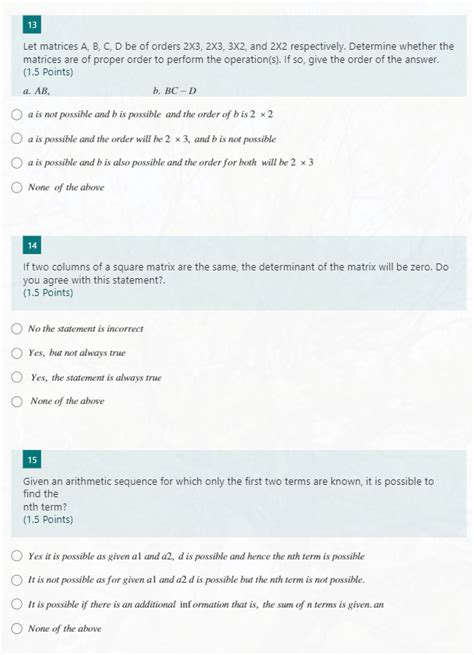 Solved 13 Let Matrices A B C D Be Of Orders 2x3 2x3