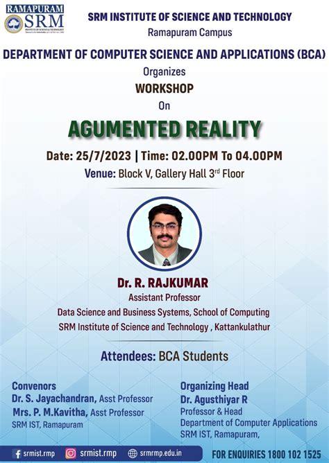 Dr R Raj Kumar On Linkedin Srmist Ar Vr Mr Workshop Ramapuram