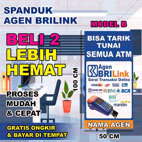 Jual Spanduk Agen Bank BriLink Banner Bri Link Spanduk Brilink