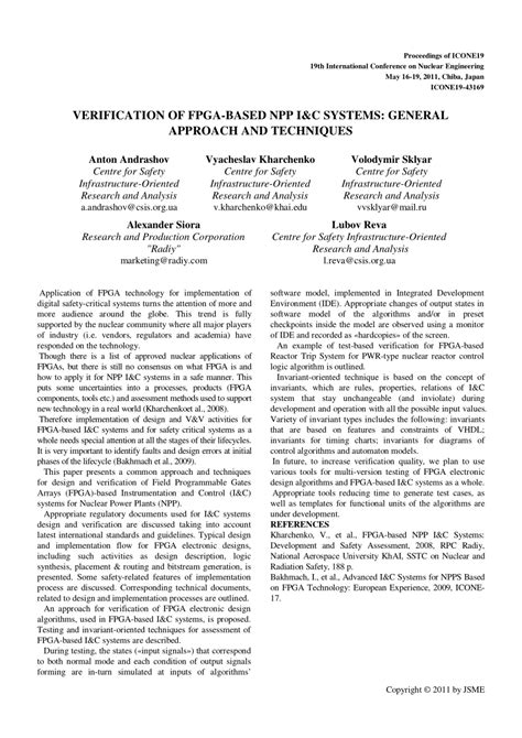 Pdf Verification Of Fpga Based Npp Iandc Systems General Approach And Techniques