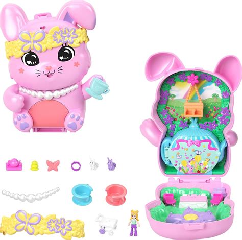 Polly Pocket Muñecos Y Juego De Conejito De Fiesta De Té
