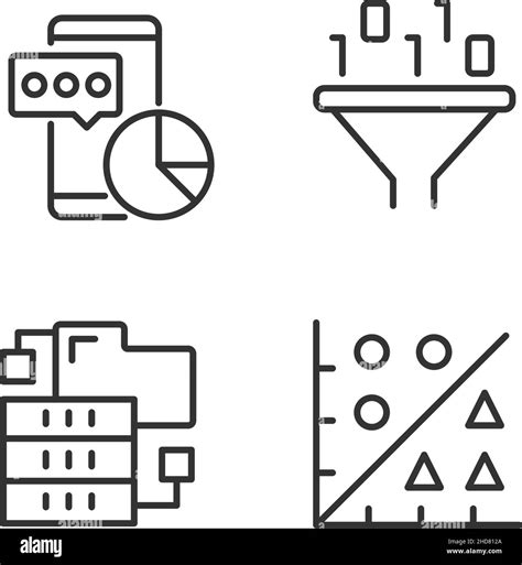 Data Mining Tools Linear Perfect Pixel Icons Set Stock Vector Image And Art Alamy