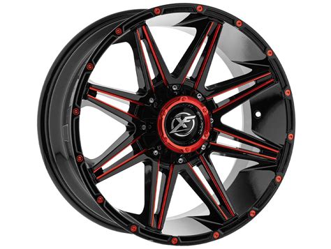 XF Offroad Gloss Black Red XF 220 Wheel XF 220179051271397P12GBRM