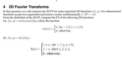 Solved Compute The FT Of The Following D Functions A Chegg Com