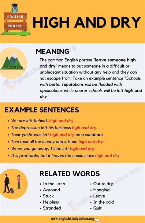 High And Dry Definition Useful Examples Alternative Words In English English Study Online
