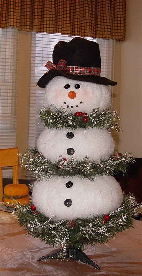 20 Diy Snowman Christmas Tree The Urban Decor