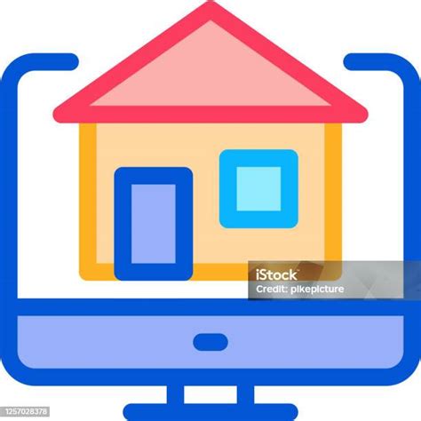 Maison Sur Lillustration De Contour Vectoriel Dicône Daffichage