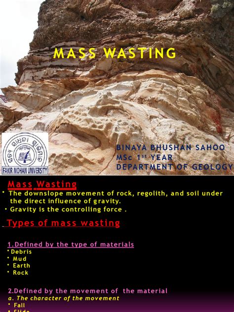 Mass Wasting Fm Pdf Landslide Geomorphology