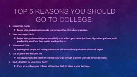 Why You Should Go To College Powerpoint