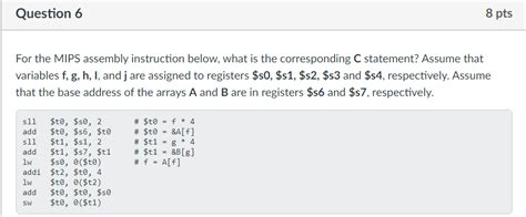 Solved For The MIPS Assembly Instruction Below What Is The Chegg