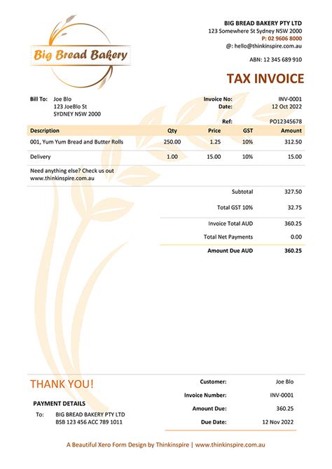 Xero Form Template Designs Thinkinspire