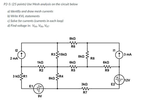 Solved P Points Use Mesh Analysis On The Circuit Chegg