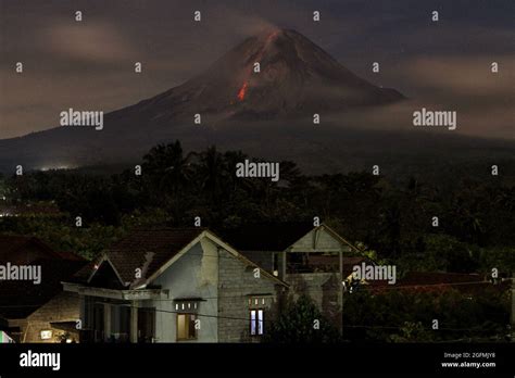 View Of Mount Merapi Indonesias Most Active Volcano Emits
