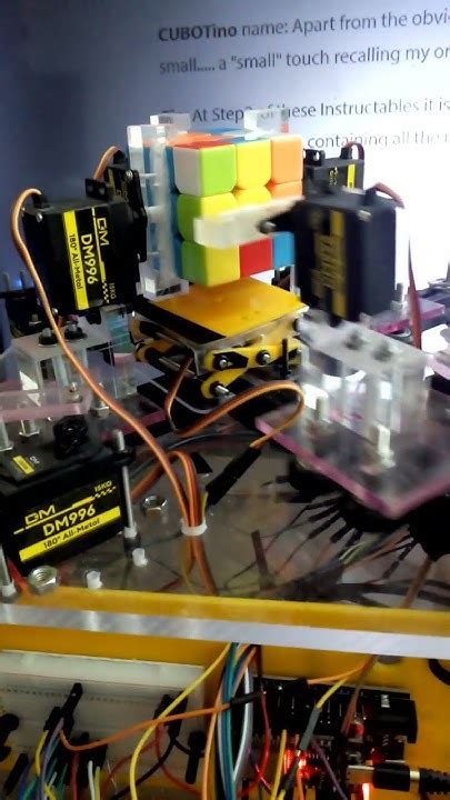 Rubik Cube Robot Scissor Platform And Rotation Test Combined Esp32