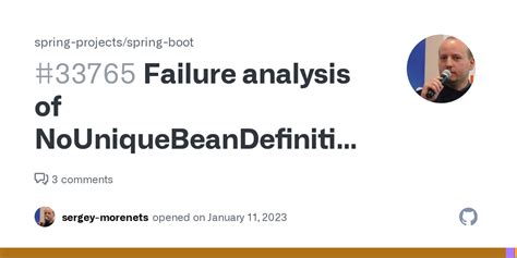 Failure Analysis Of NoUniqueBeanDefinitionException Reports Defined In Null When Bean