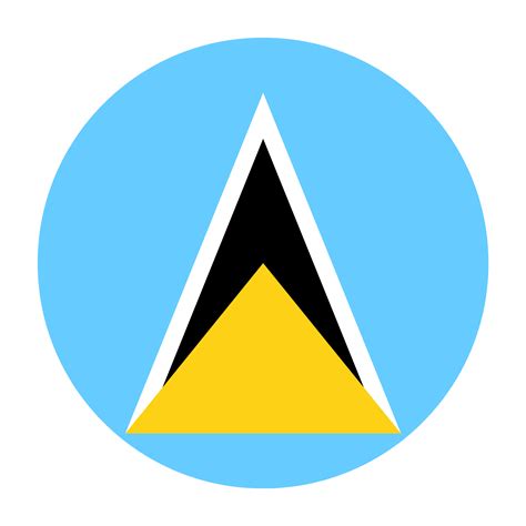 Saint Lucia Flat Rounded Flag Icon With Transparent Background PNG