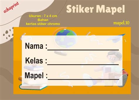 ISI 25 PCS STICKER MAPEL CUSTOM NAMA UNTUK DI TEMPEL DI BUKU