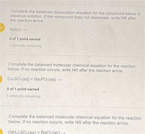 Solved Complete The Balanced Dissociation Equation For The