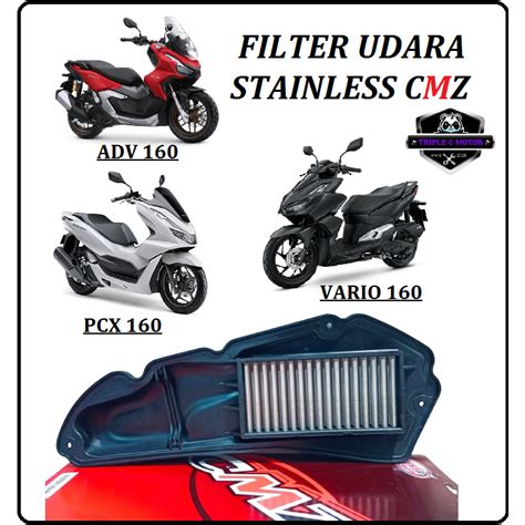 Jual FILTER UDARA STAINLESS STEEL HONDA PCX 160 VARIO 160 ADV 160