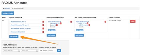 Enabling Radius Attributes