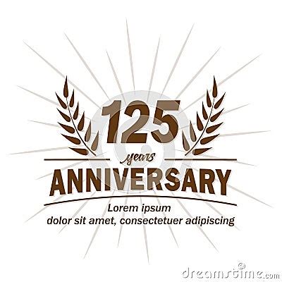 125 Th Anniversary Design Template 125th Years Vector And Illustration